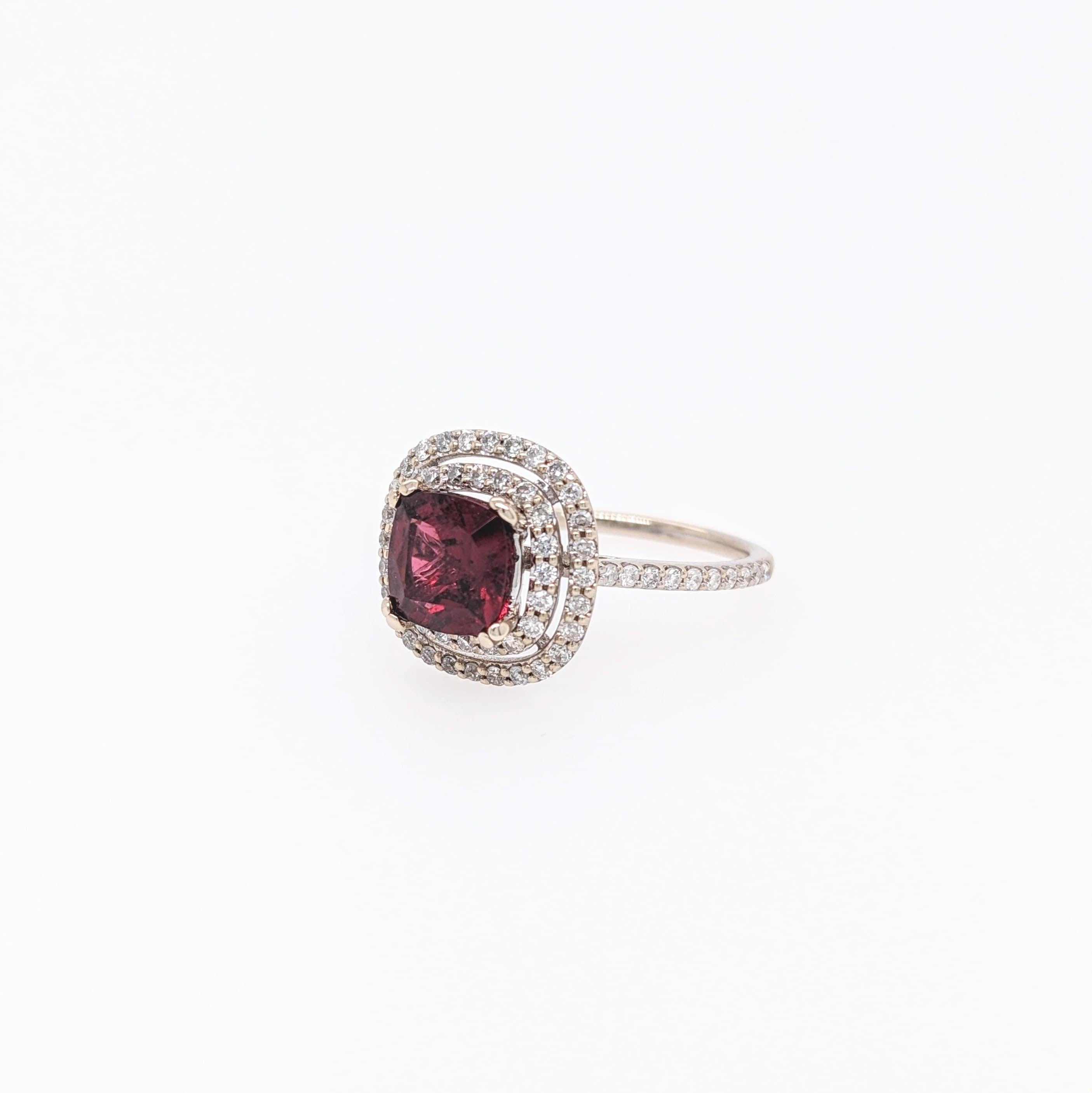 Statement Ruby Ring with a Double Halo of Diamonds – NNJ Designs