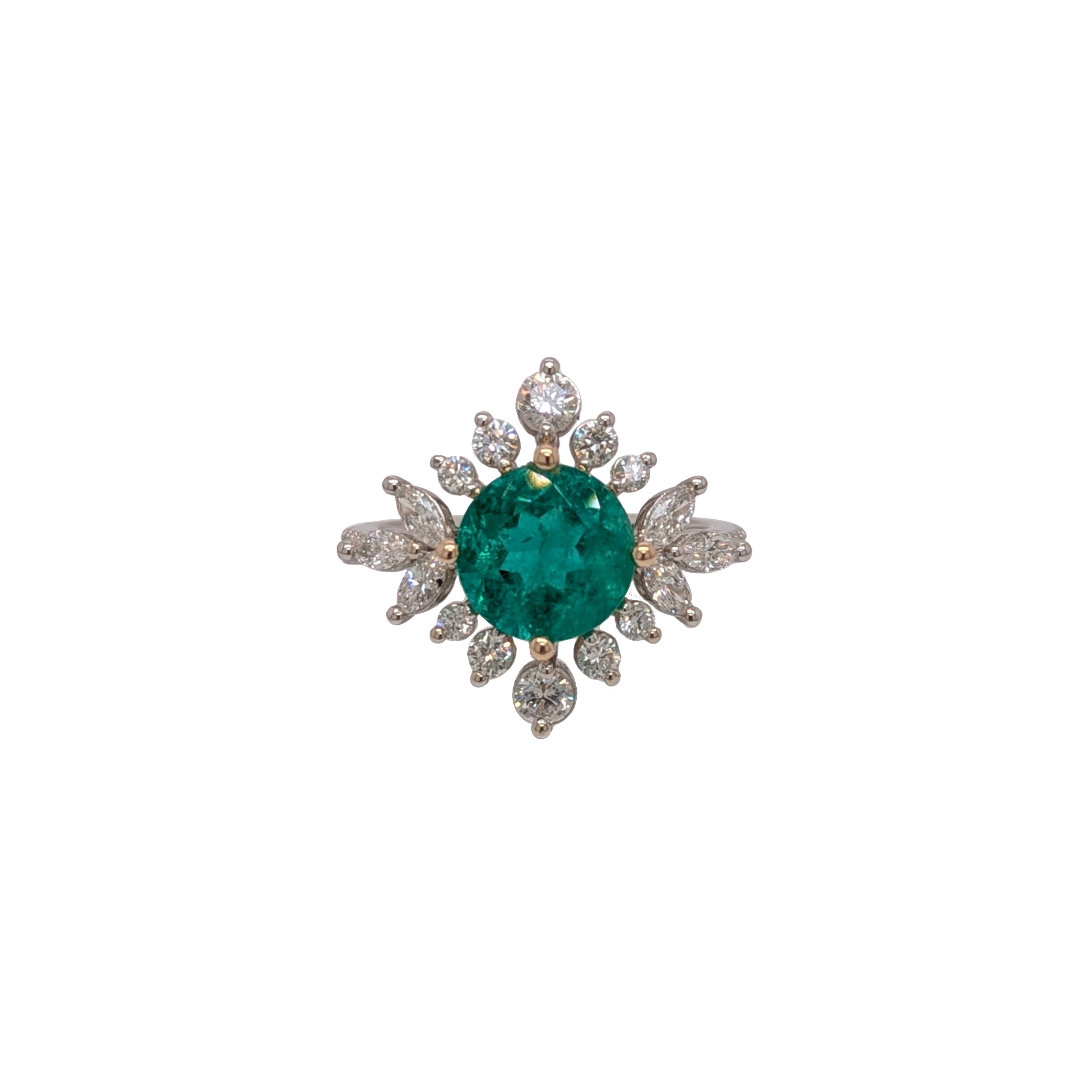 GIA Certified 2.22cts Colombian Emerald Diamond Ring in 14K Dual White ...